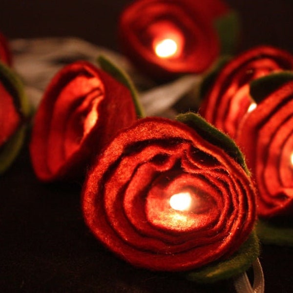Rose String Lights - Etsy