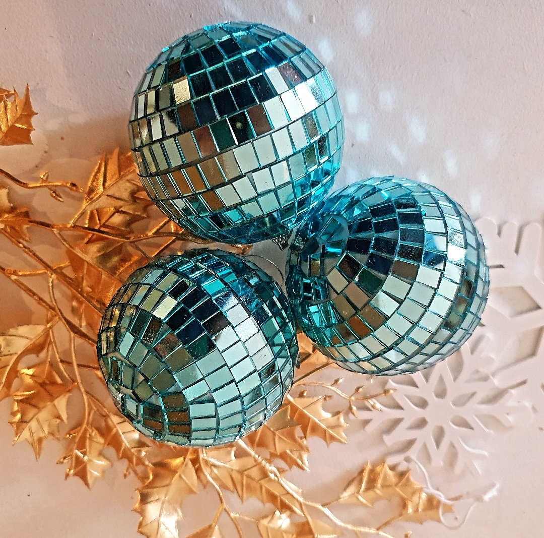 Blue Disco Ball, Blue Mirror Ball, Christmas Tree Decoration, Xmas ...