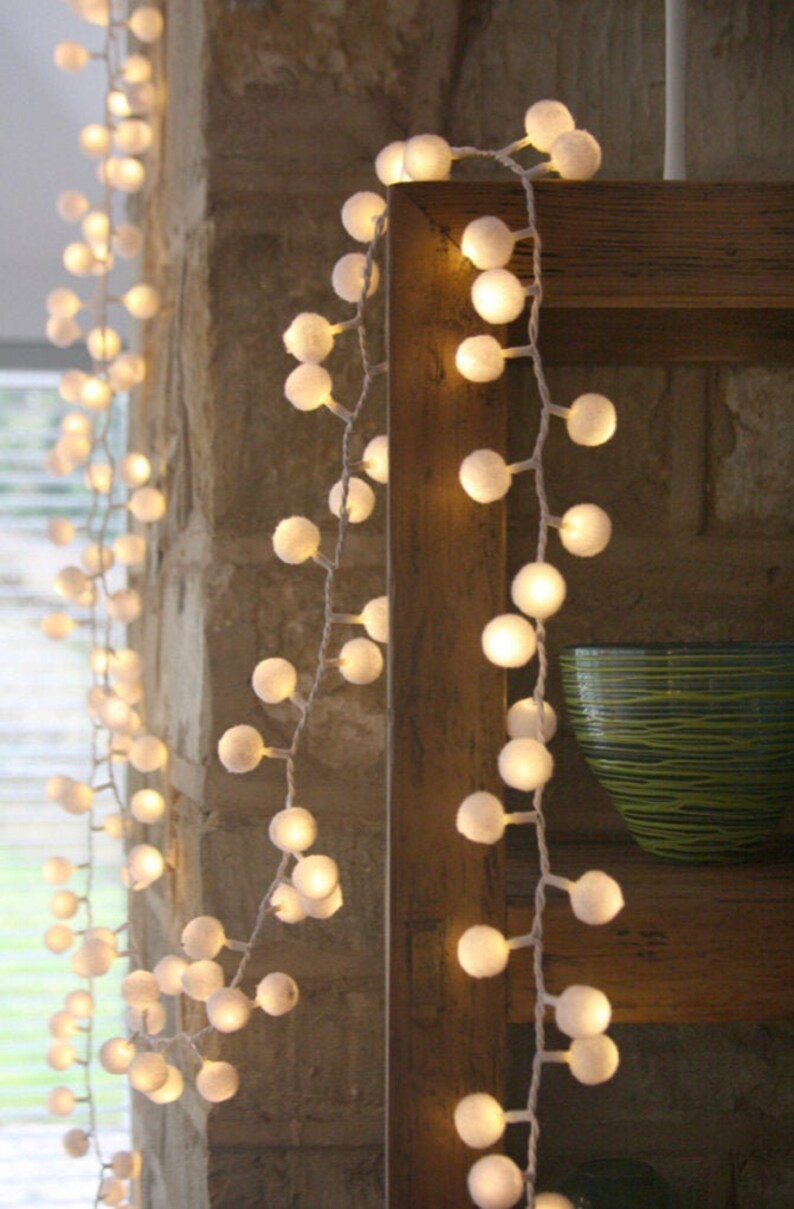 200 Pom Pom Lights, Mains Powered Lights, Decorative Lights, Wedding ...