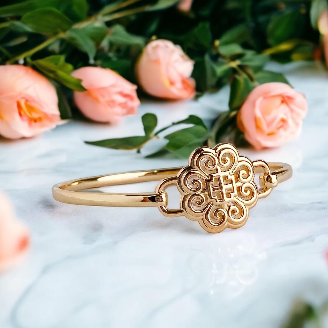 Tiffany Elephant Foot Gold Plated Minimalistic Hmong Bangle - Etsy