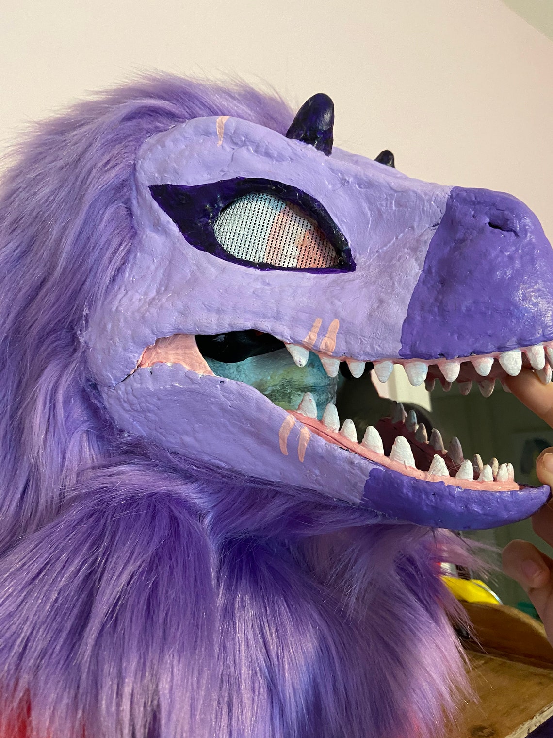 Purple Raptor Mask Fursuit Head | Etsy