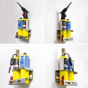 Mapp Gas Oxygen Acetylene Tank Single & Dual Bottle Wall Mount Holder ...