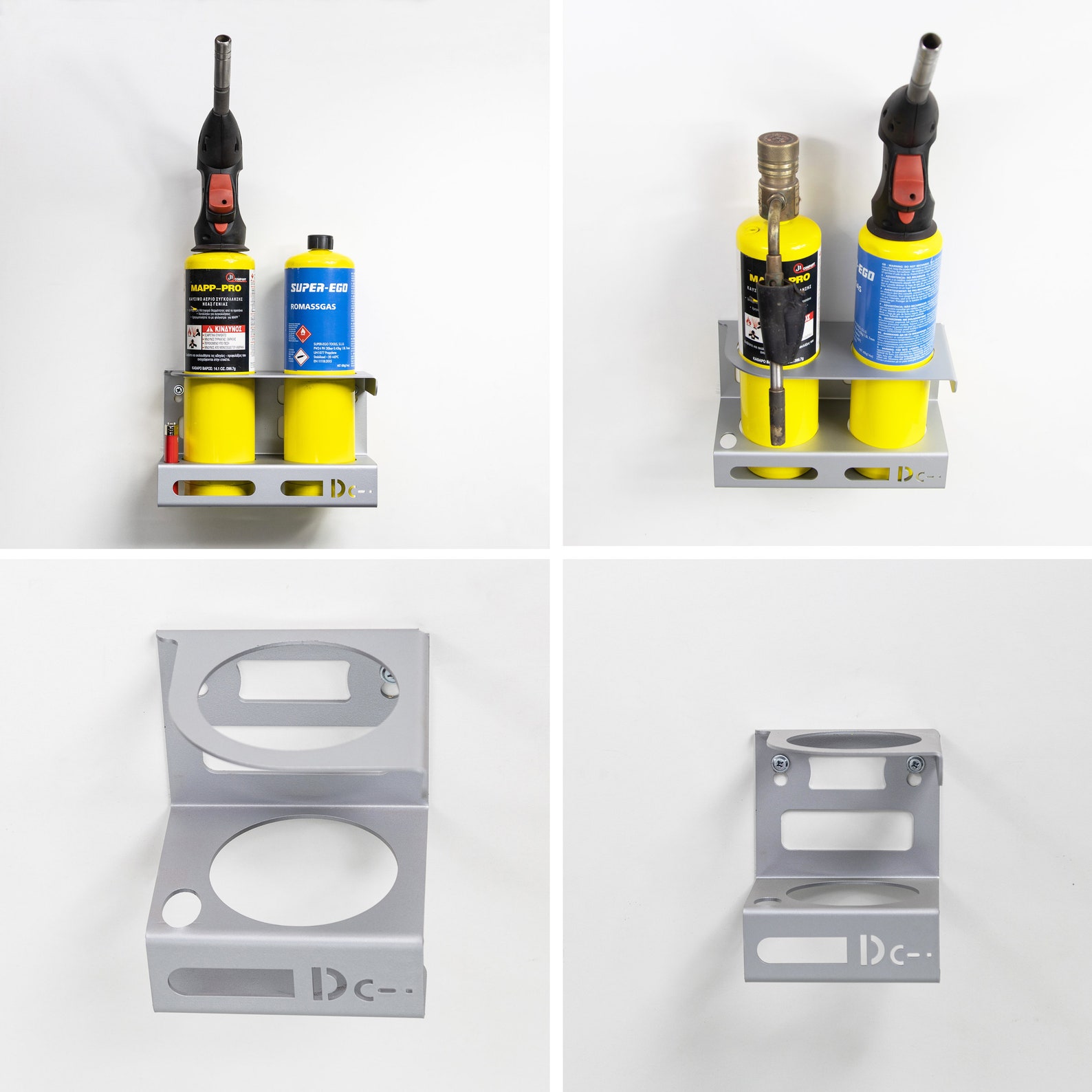 Mapp Gas Oxygen Acetylene Tank Single & Dual Bottle Wall Mount Holder ...