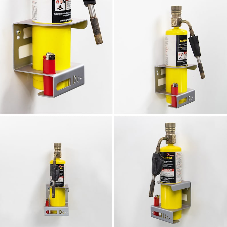 Mapp Gas Oxygen Acetylene Tank Single & Dual Bottle Wall Mount Holder ...