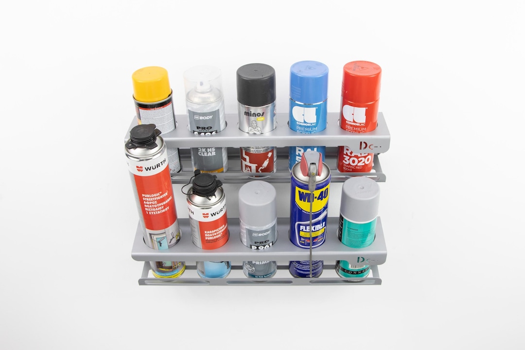 Spray Can Rack / Aerosol Can Holder & Lube Storage Rack Wall Tool ...