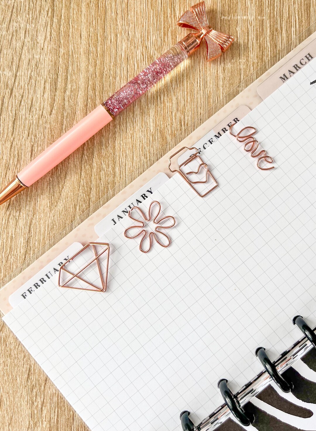 Cute Metal Paper Clips, Rose Gold Paper Clips, Book, Coffee , Diamond ...