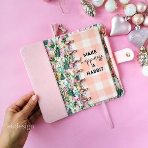 Blush Pink Floral Planner Cover: Skinny Mini Happy Planner, Rose Gold ...
