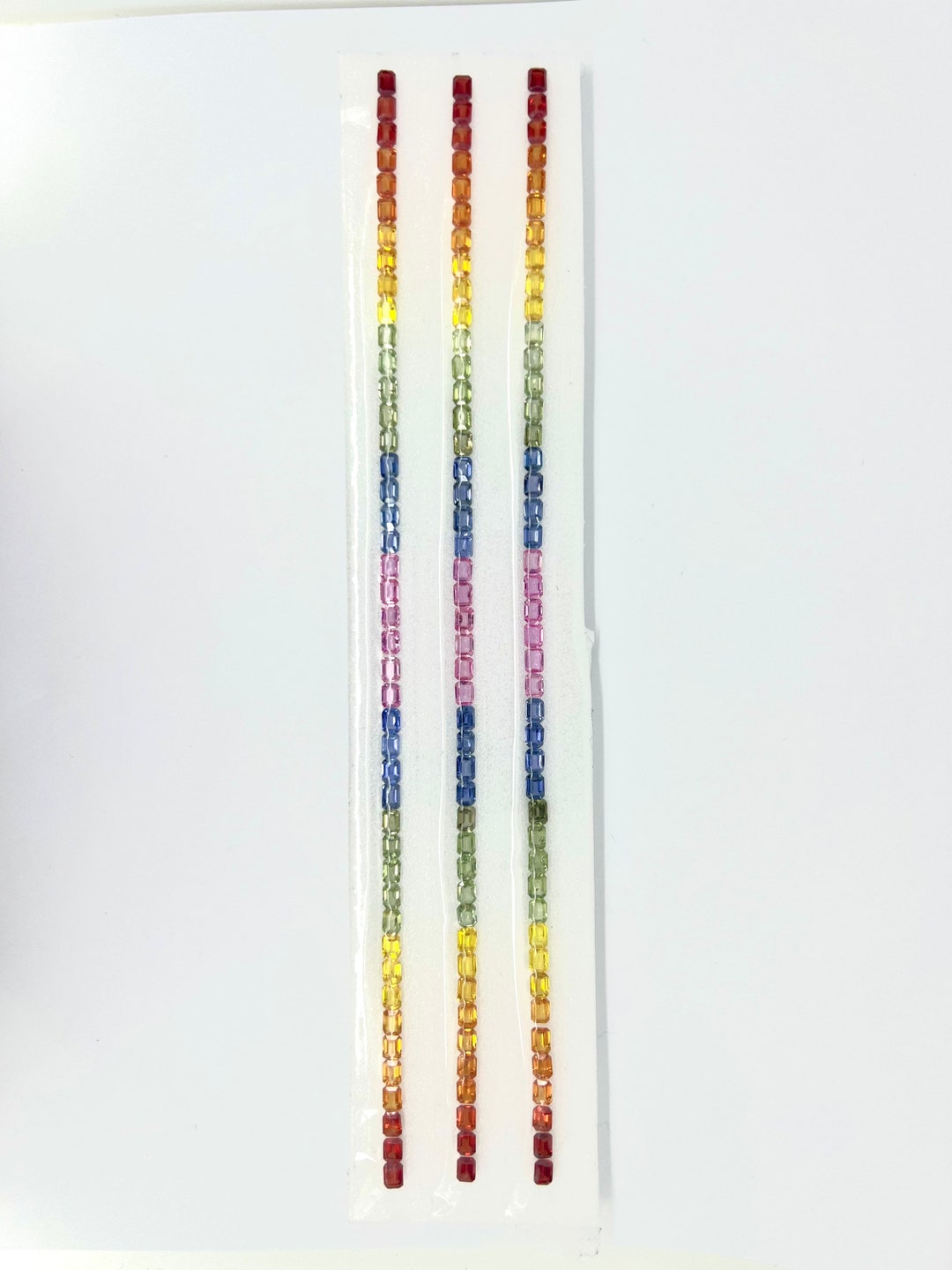 4x3 Emerald Cut Rainbow Sapphire Line - Sapphire Pattern Multi Color ...