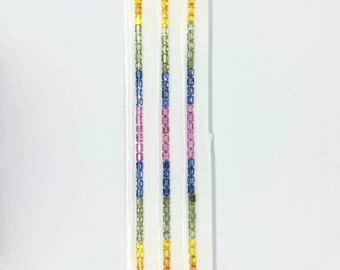4x3 Emerald Cut Rainbow Sapphire Line - Sapphire Pattern Multi Color ...