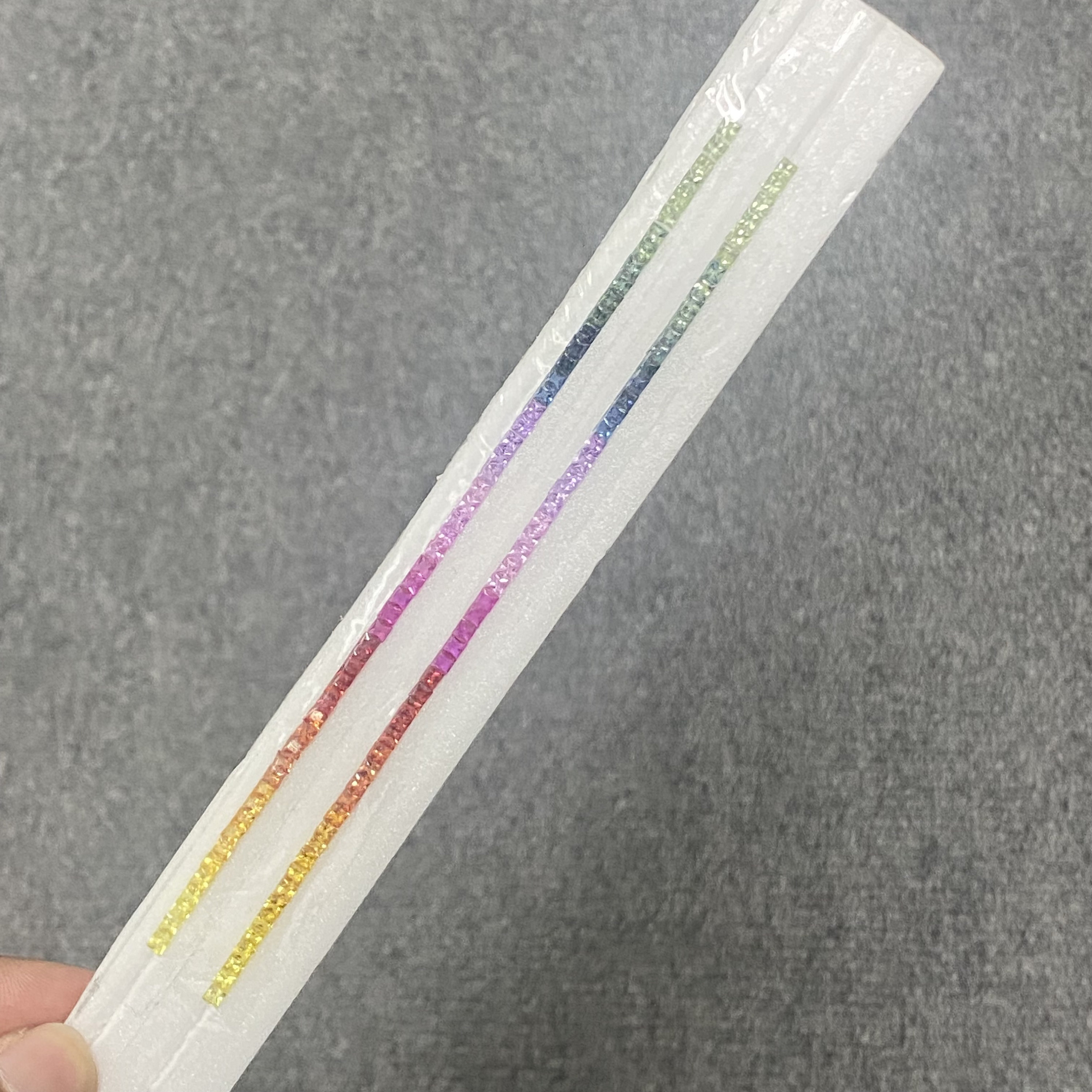 2.8mm Premium Rainbow Sapphire Line Lot Princess Cut Multi Color Loose ...
