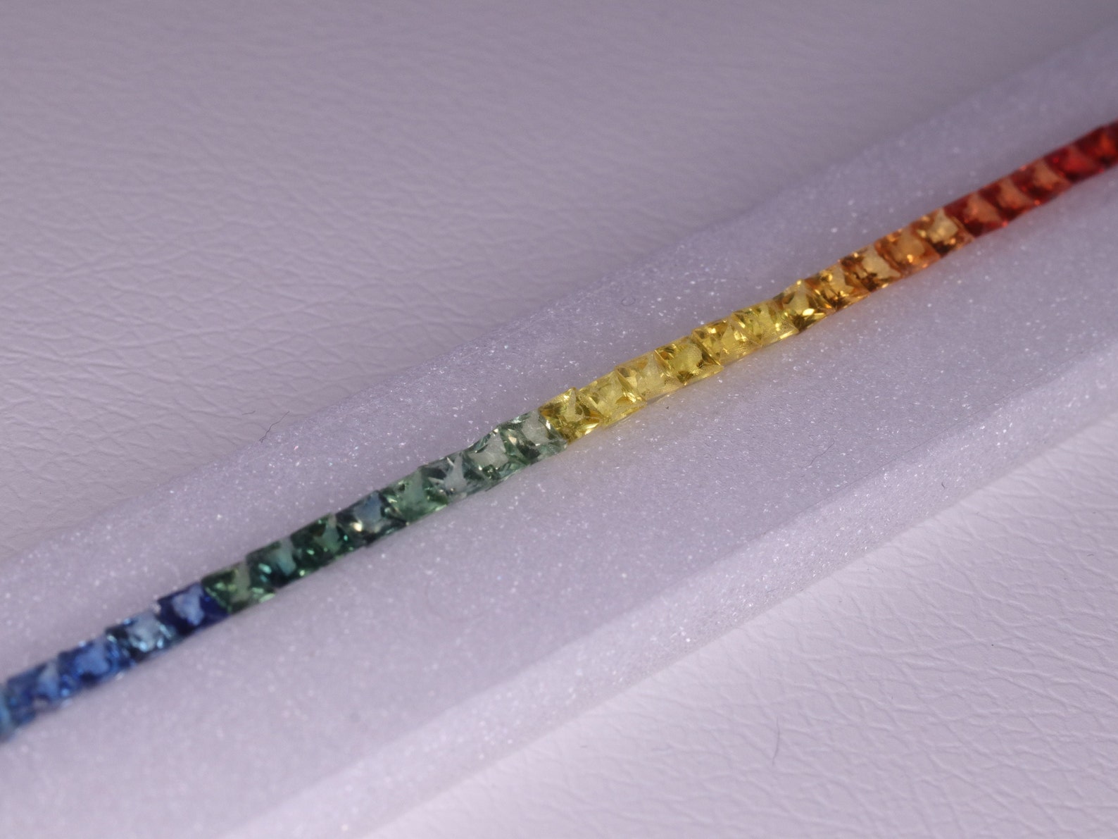 2.8mm Premium Rainbow Sapphire Line Lot Princess Cut Multi Color Loose ...