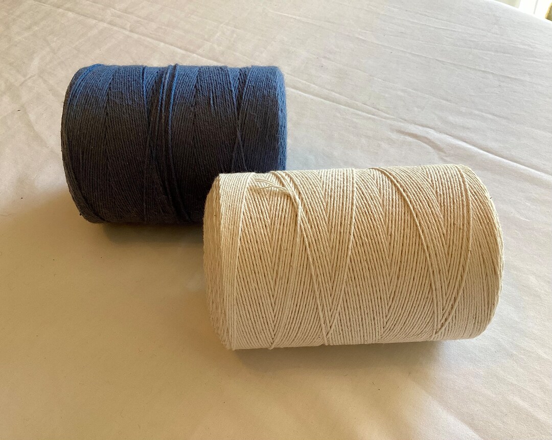 Maysville Cotton Warp Yarn 2 Cones Blue and Natural - Etsy