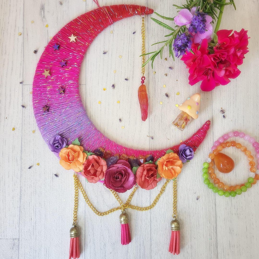 Summer Garden Moon Dreamer Moon Decor Boho Coquette - Etsy