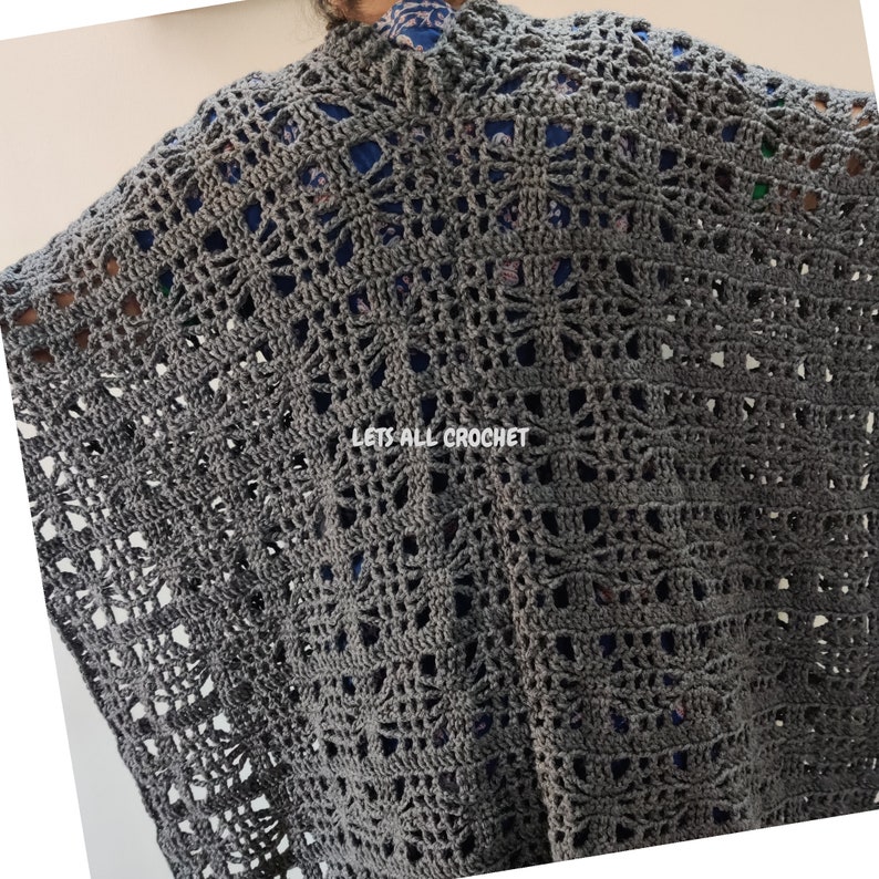 Crochet Ruana Pattern, Crochet Poncho Wrap for Women, Blanket Shawl or ...