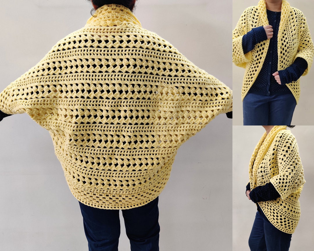 Easy Crochet Cocoon Shrug Pattern for Women - Beginner Lacy Shrug ...