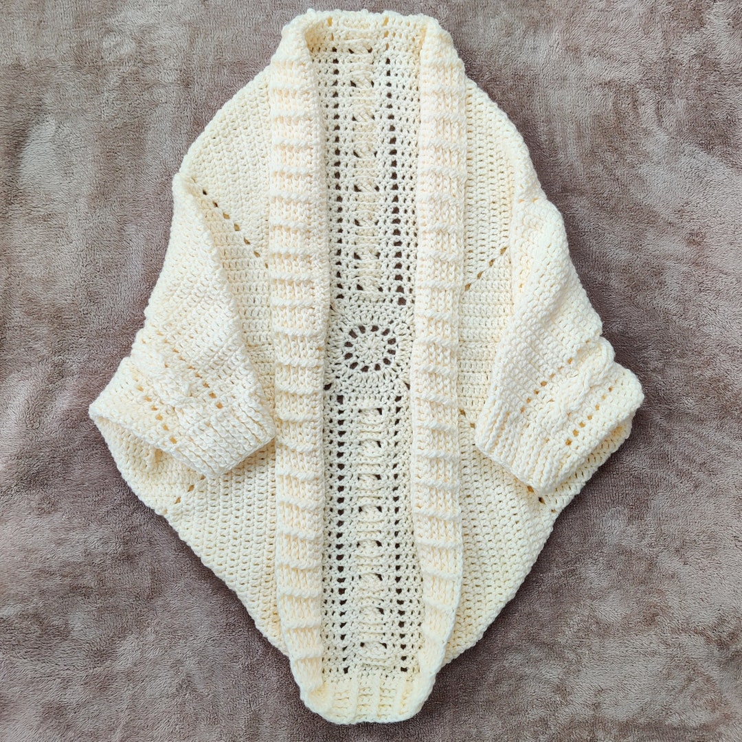 Crochet Pattern of Cocoon Shrug- Easy Womens Cable Cocoon Cardigan ...