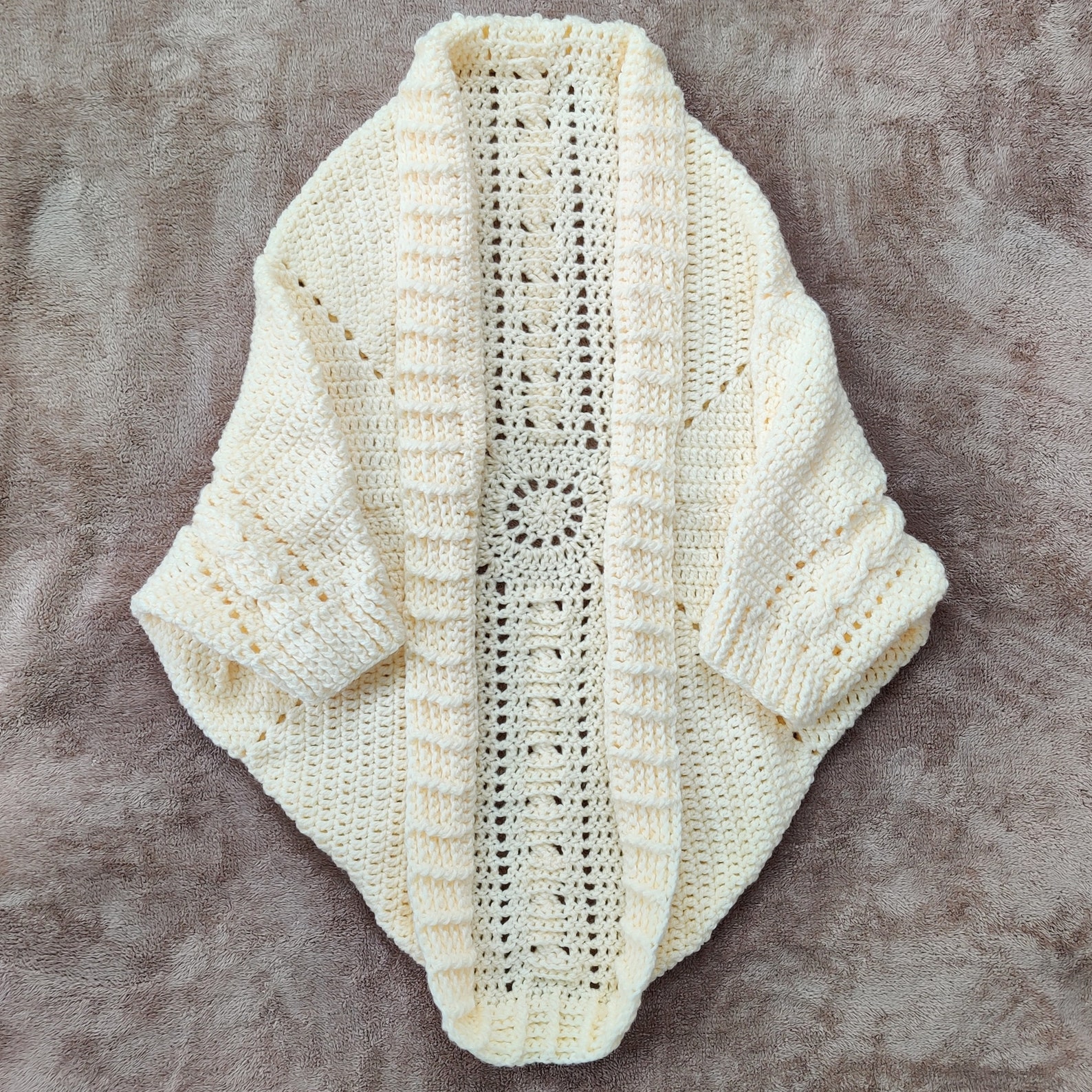 Crochet Pattern of Cocoon Shrug- Easy Womens Cable Cocoon Cardigan ...