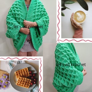 Teddy Bear Lounging Shrug Crochet Pattern, Cocoon Shrug, Easy Womens ...