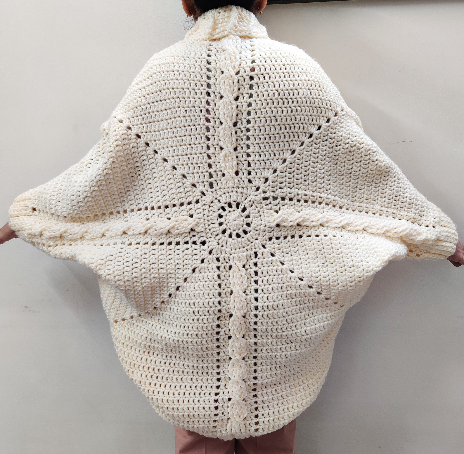 Crochet Pattern of Cocoon Shrug Easy Womens Cable Cocoon - Etsy