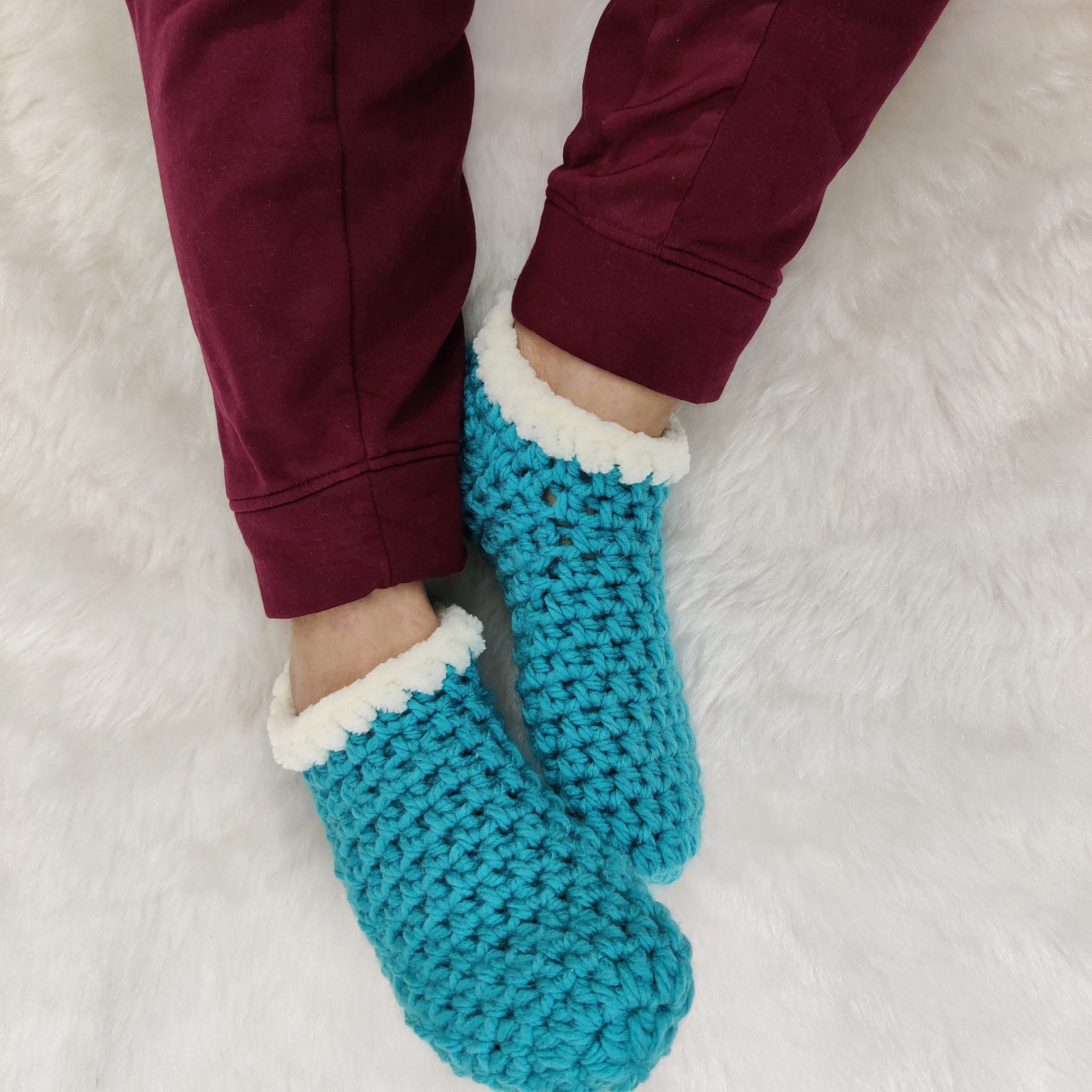 Crochet Beginner Chunky Socks Crochet Slippers Easy House | Etsy