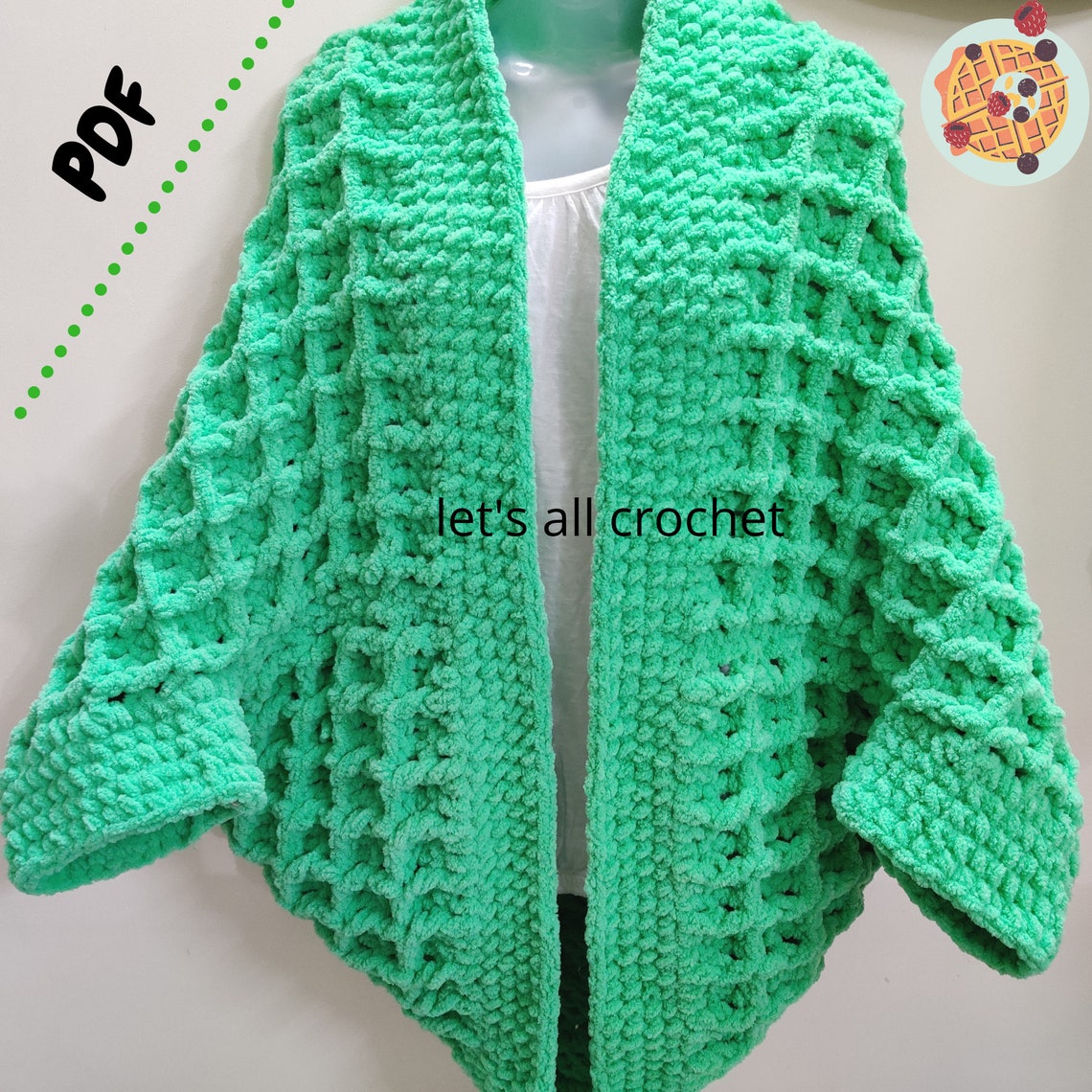 Teddy Bear Lounging Shrug Crochet Pattern Cocoon Shrug Easy - Etsy