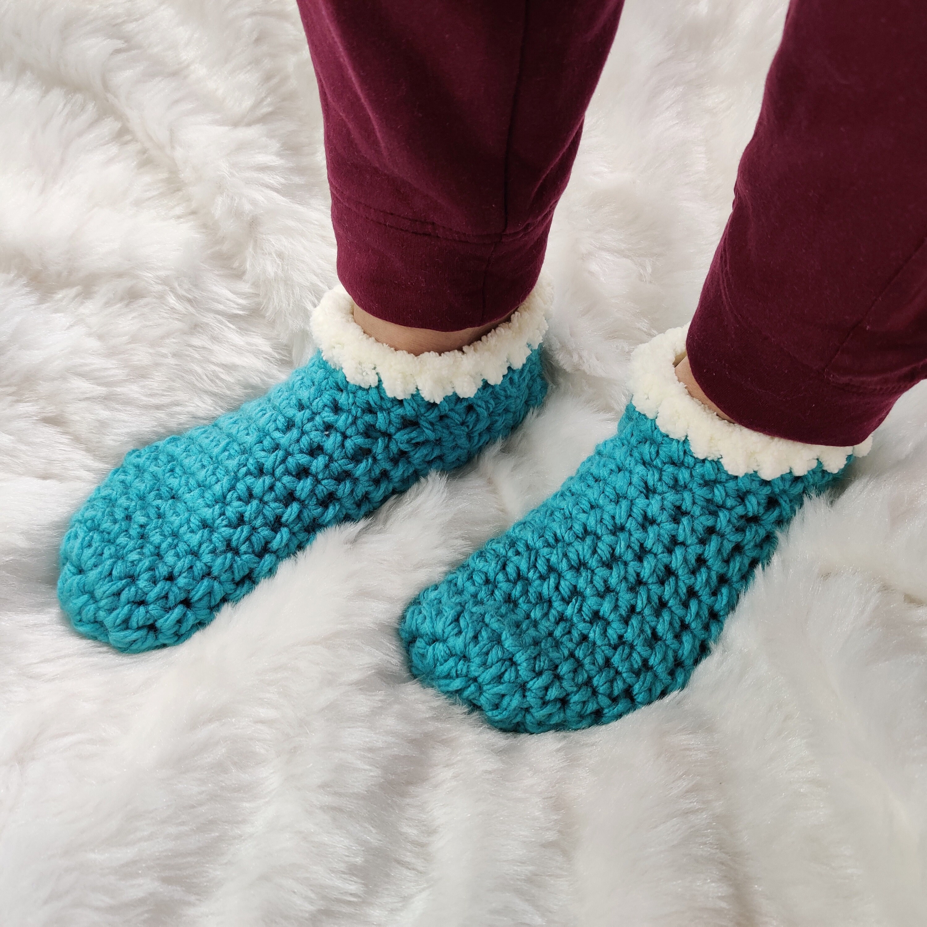 Crochet Beginner Chunky Socks Crochet Slippers Easy House | Etsy