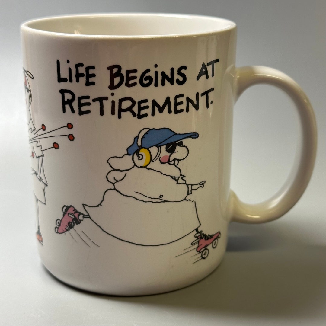 Vintage Hallmark Shoebox Greetings Mug - "life Begins at Retirement ...