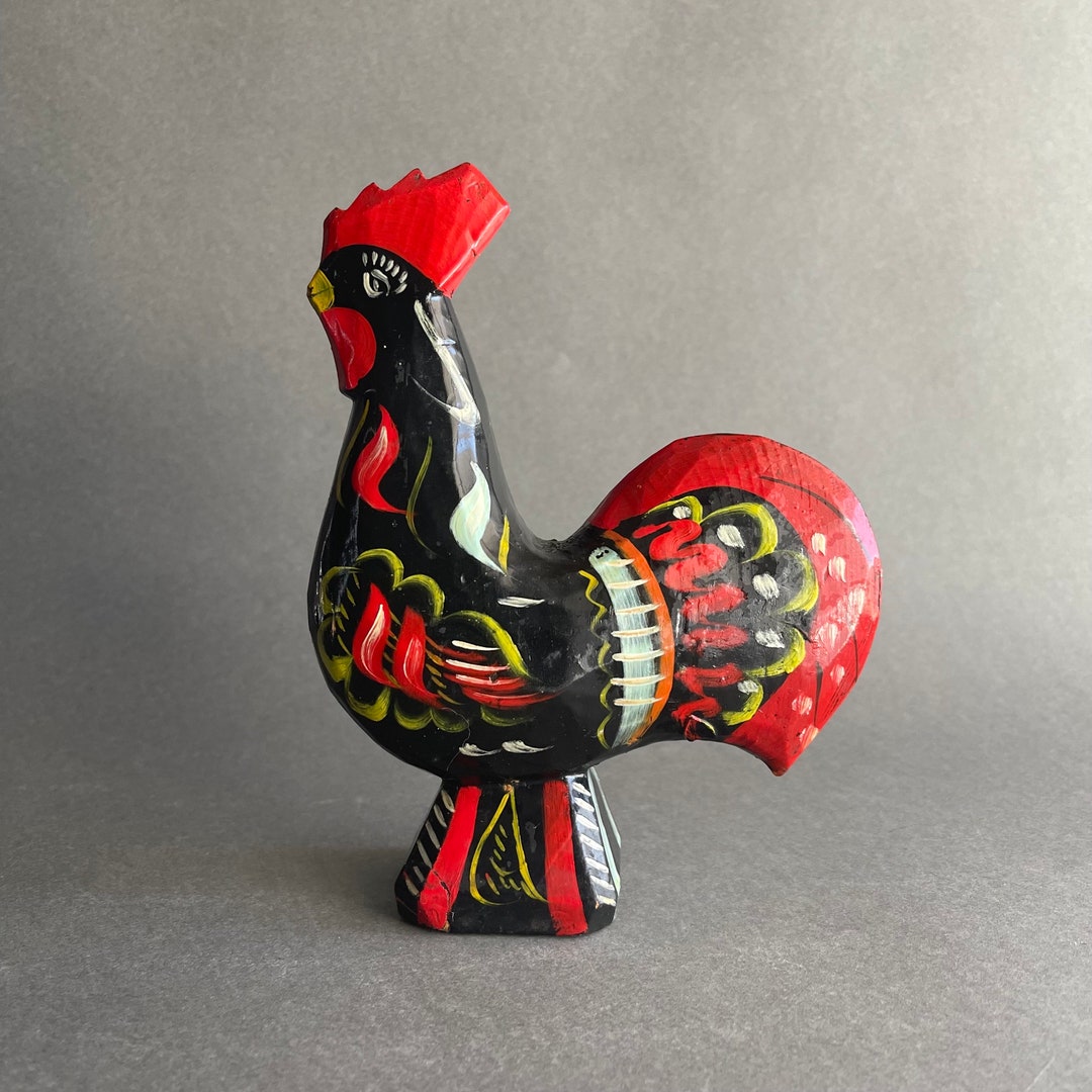 Vintage Dala Rooster Wood Hand Carved & Hand Painted Folk - Etsy