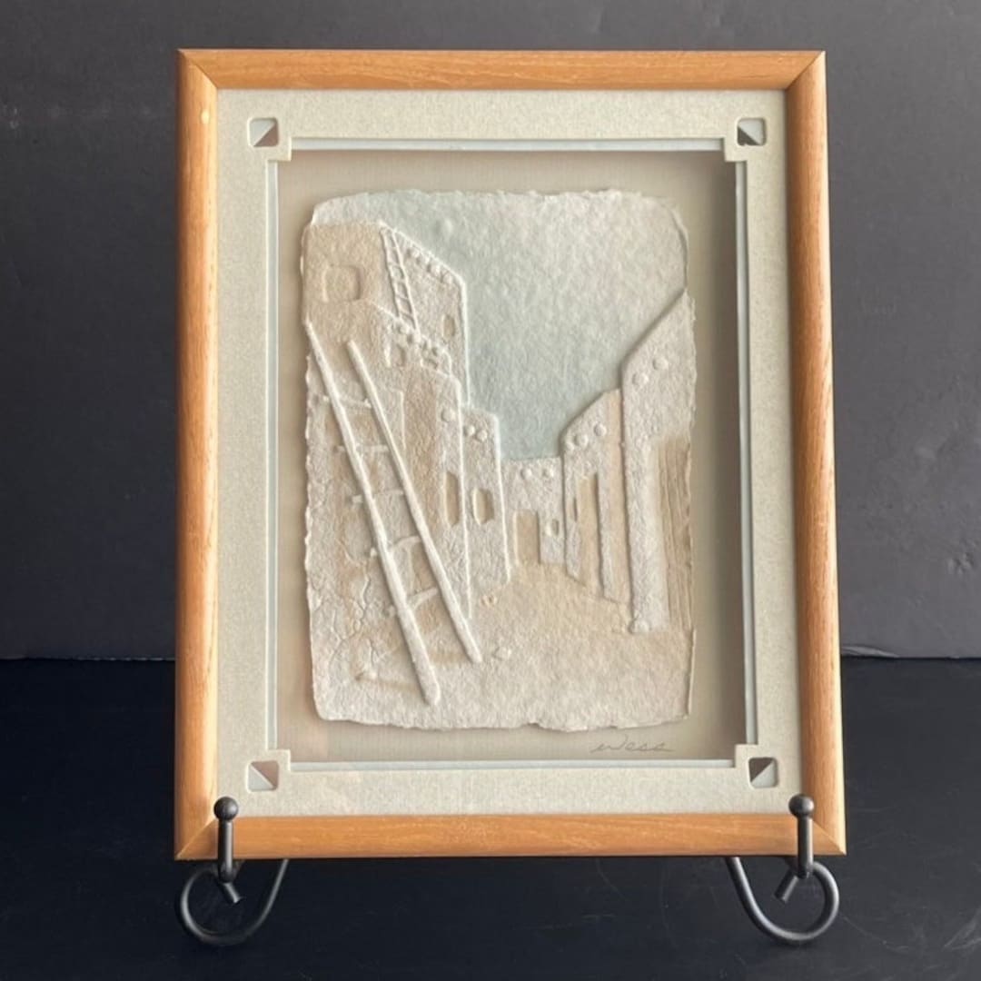 Vintage Southwest Adobe Village Hand Cast Paper Art - Framed - Etsy