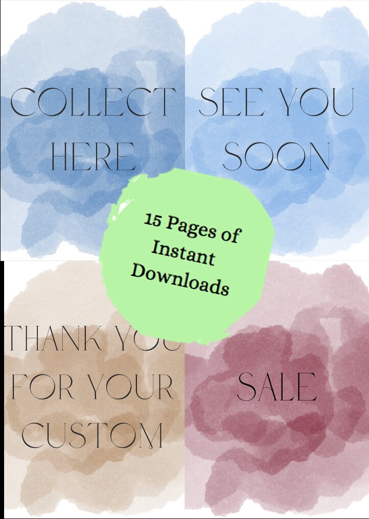 Essential Signage Bundle Pack of 15 Signs Minimalist & Pastel ...