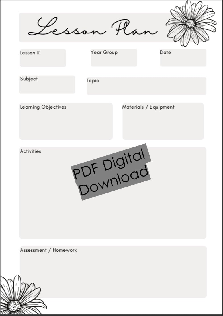 Teachers Printable Bundle Lesson Plan Template Weekly Planner Timetable ...