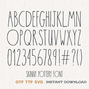 Skinny Pottery Font OTF TTF SVG Rae Dunn Pottery Inspired Farmhouse ...