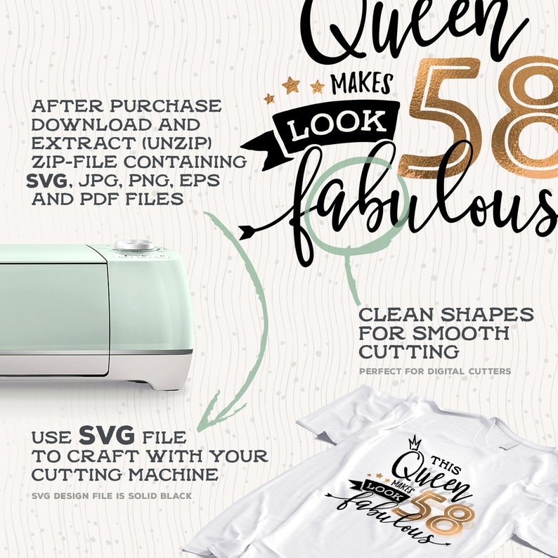 58th Birthday Svg This Queen Makes 58 Svg Look Fabulous Svg - Etsy