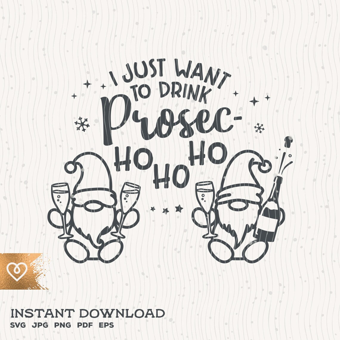 Christmas Prosecco Svg Ho Ho Ho Santa Claus Png Prosecco Gnome Cut File ...