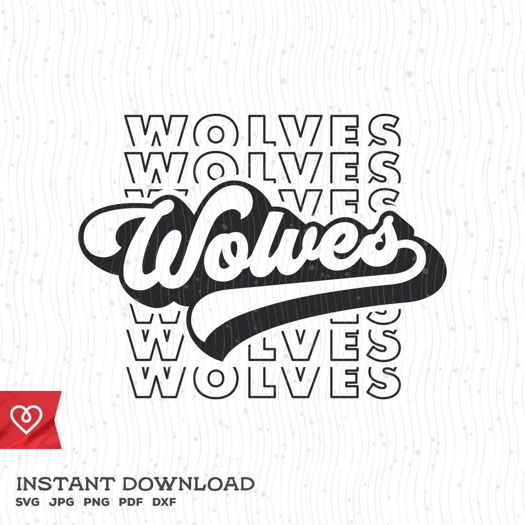 Wolves School Spirit Svg Retro Design Wolf Pride Png Wolves Football ...