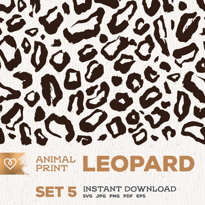 Leopard Svg Cheetah Pattern Set 5 Svg Animal Print Svg Cheetah | Etsy