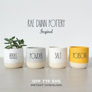 Skinny Pottery Font OTF TTF SVG Rae Dunn Pottery Inspired Farmhouse ...