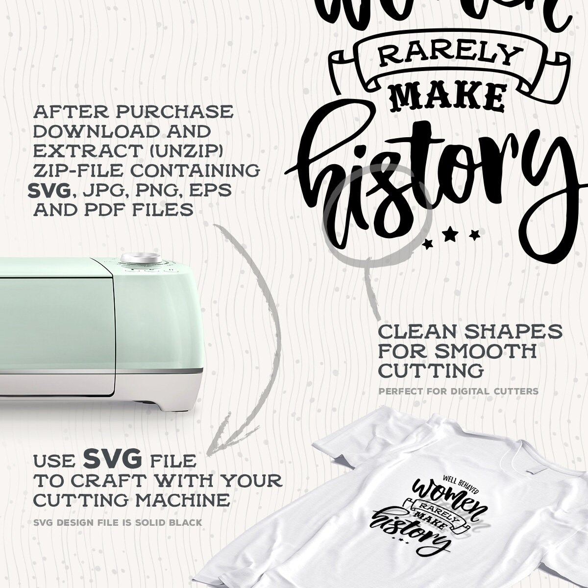 Well Behaved Women Svg Rarely Make History Svg Female Future | Etsy