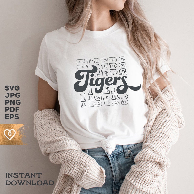 Tigers School Spirit Svg Tiger Pride Png Retro Tigers Team Svg | Etsy
