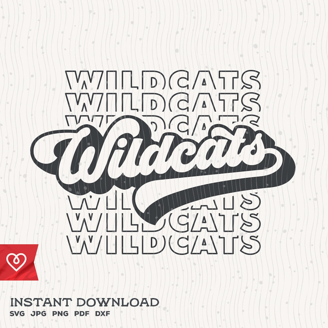 Wildcats Echo Svg School Spirit Retro Design Svg Wildcat Pride Png ...