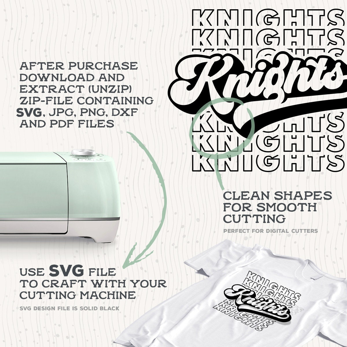 Knights School Spirit Svg Retro Design Knight Pride Png - Etsy