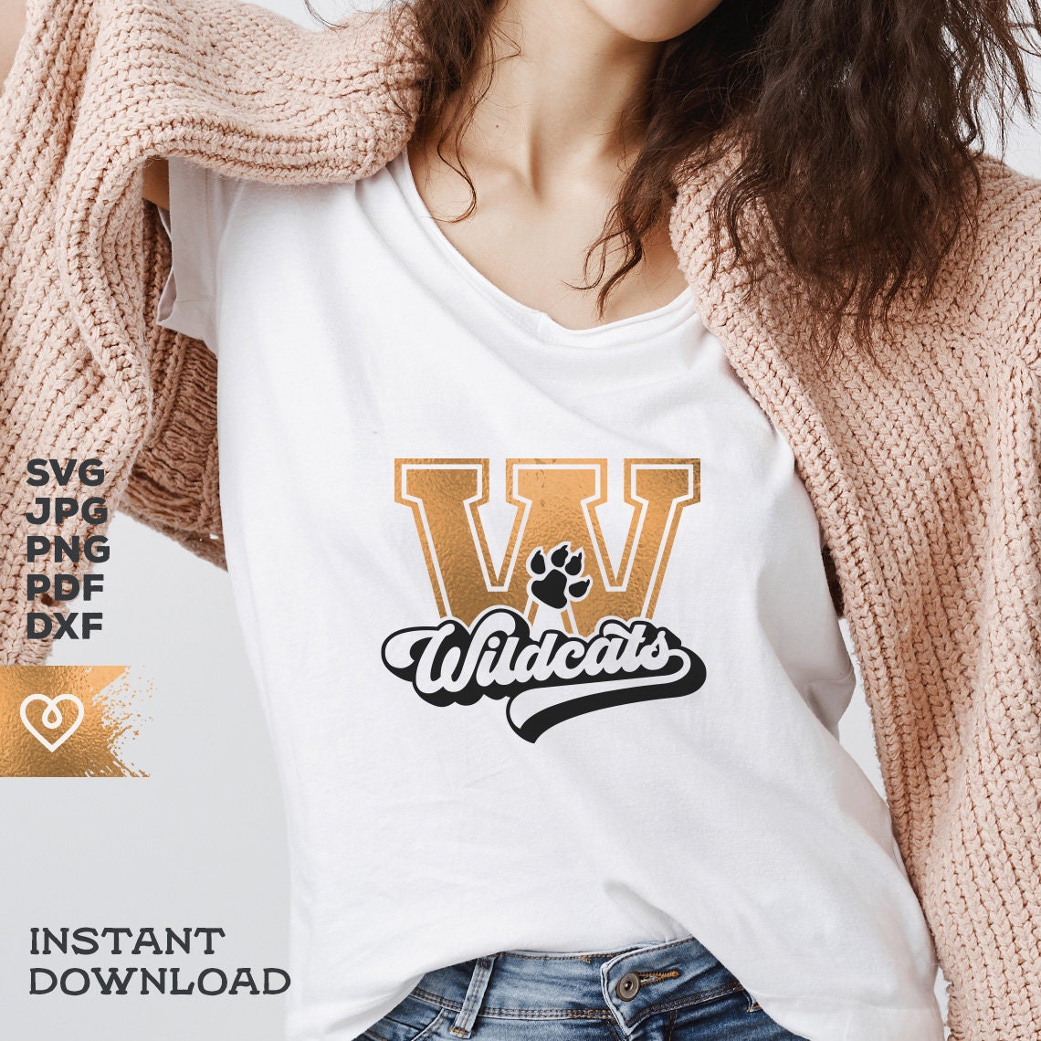 Wildcats Paw Svg Vintage Design Wildcat School Spirit Png Wildcats ...