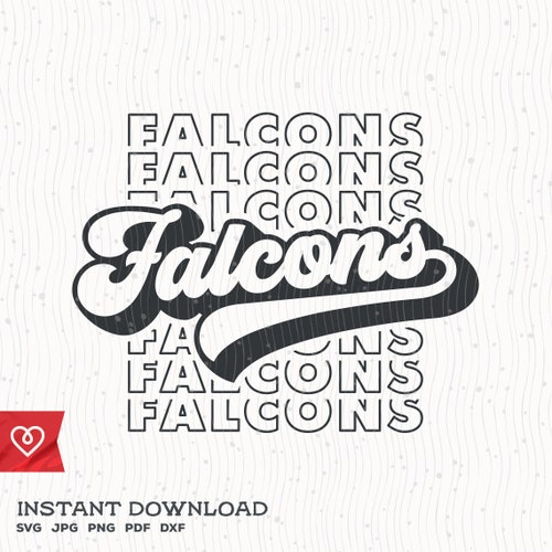 Falcons School Spirit Svg Retro Design Falcon Pride Svg - Etsy
