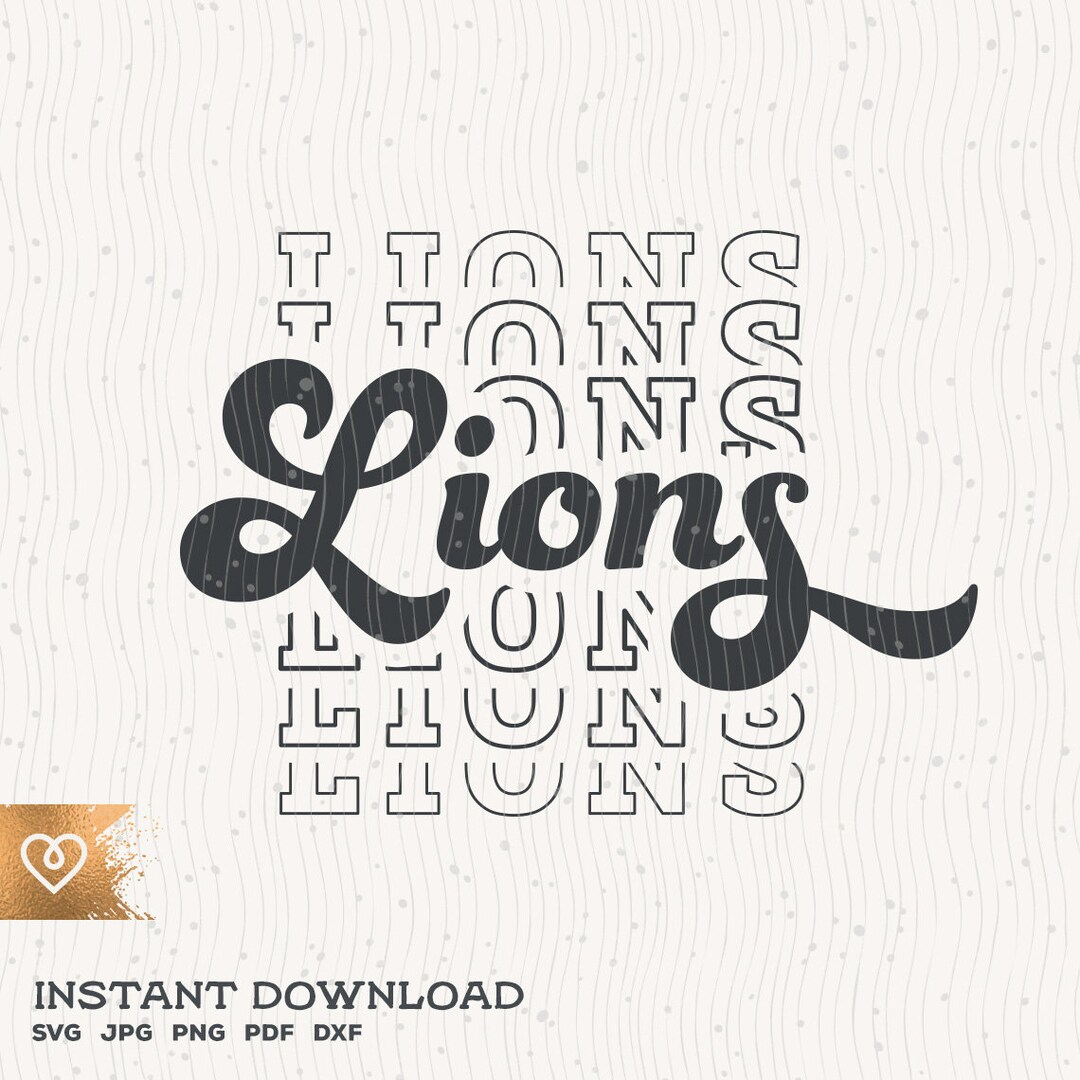 Lions Echo Retro Svg Lions School Spirit Png Lion Pride Vintage Cheer ...