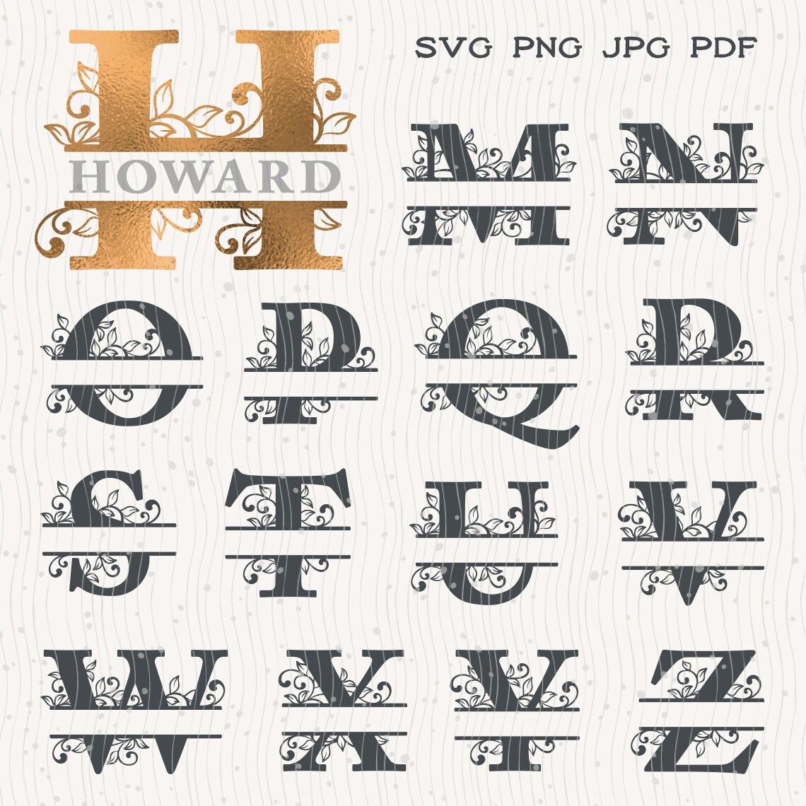 Monogram Svg Split Boho Monogram Font Svg Split Monogram Svg | Etsy