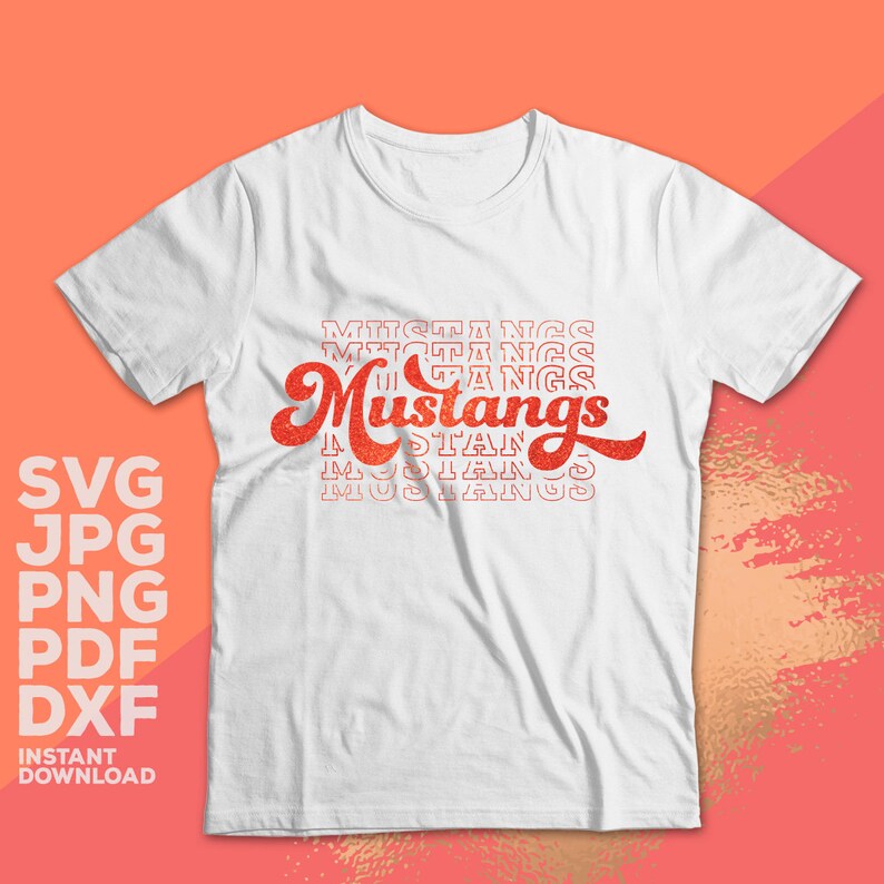 Mustangs School Spirit Svg Mustang Pride Png Retro Mustangs - Etsy