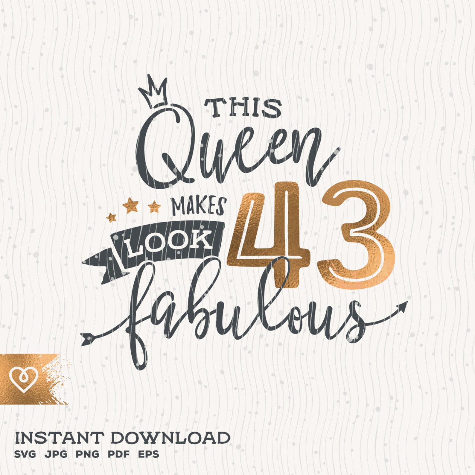 43rd Birthday Svg This Queen Makes 43 Svg Look Fabulous Svg - Etsy
