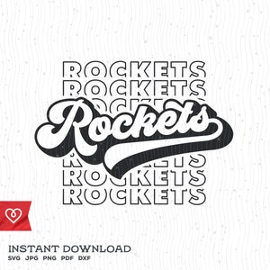 Rockets Svg School Spirit Rockets Retro Design Svg Rocket Pride Png ...