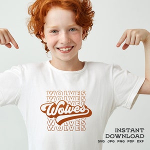 Wolves School Spirit Svg Retro Design Wolf Pride Png Wolves Football ...