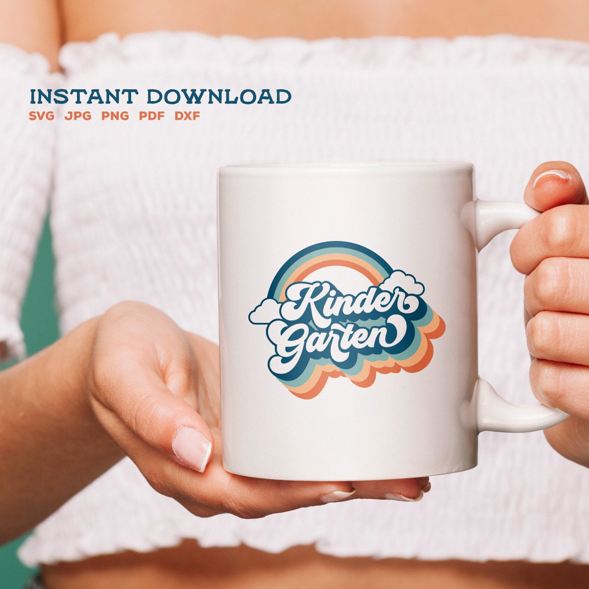 Kindergarten Svg Retro Rainbow Svg Back to School Hello - Etsy